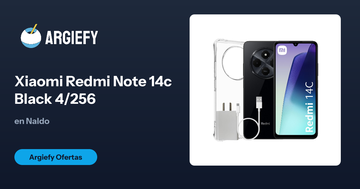Xiaomi Redmi Note 14c Black 4/256 en Naldo | Argiefy | Argiefy