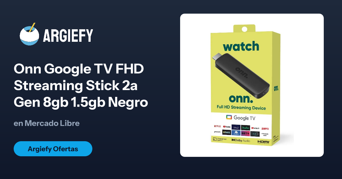 Onn Google TV FHD Streaming Stick 2a Gen 8gb 1.5gb Negro en Mercado ...